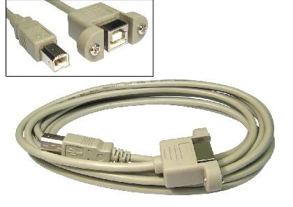 USB 2.0 Extension Cable B male - B female (Faceplate Mount) - 3 mtr ...